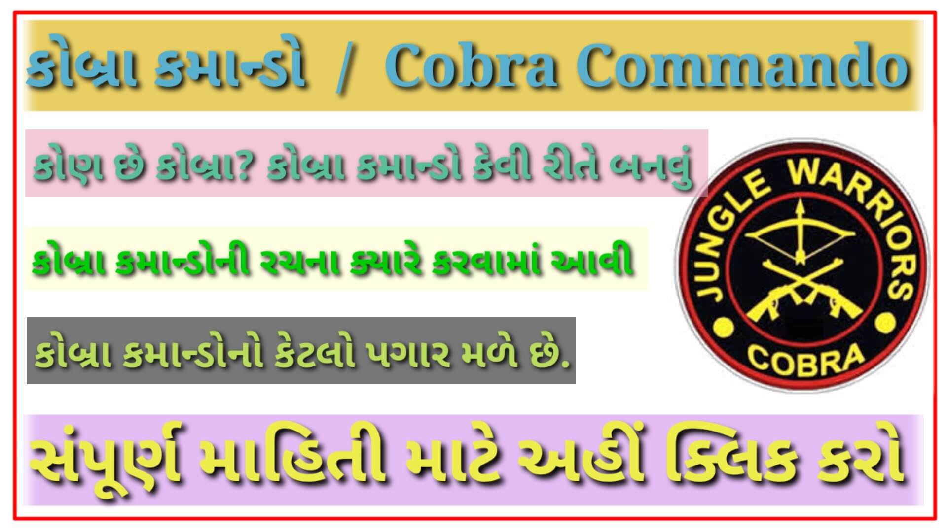 Cobra Commando - કોબ્રા કમાન્ડો કેવી રીતે બનવું? » Onlylbc.com